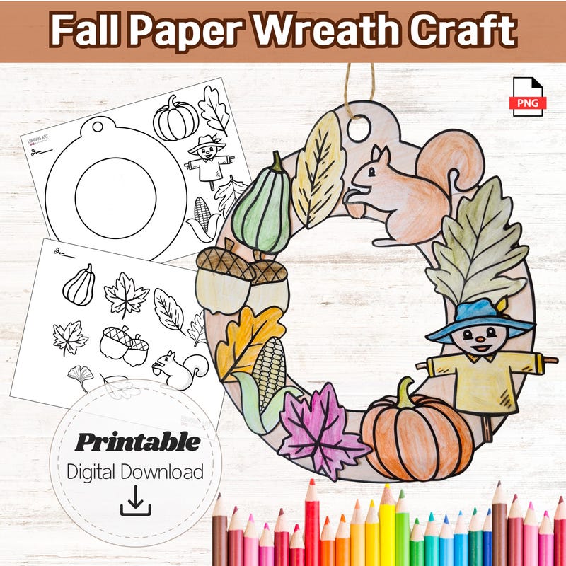 Printable Fall Wreath - Etsy