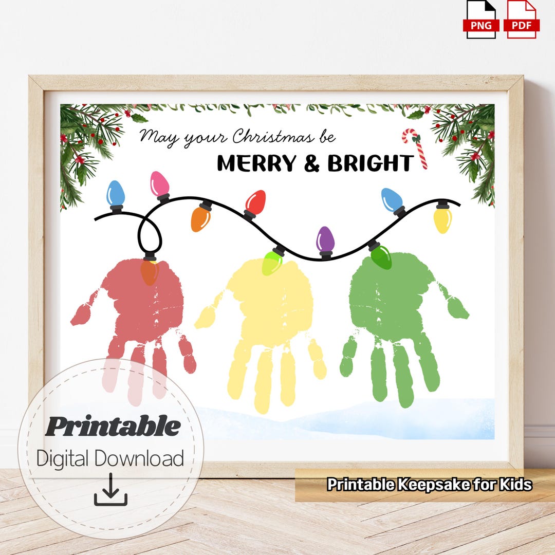 Merry and Bright Handprint Craft | Preschool Christmas Activity ...