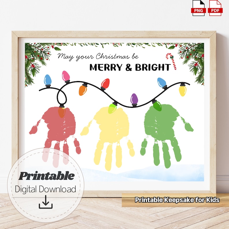 Merry and Bright Handprint Craft | Preschool Christmas Activity ...