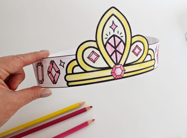 Paper Princess Crown Template Printable Kids Paper Tiara Craft DIY ...
