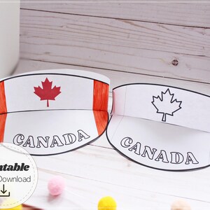 Canada Day Paper Crown Printable Craft Coloring DIY Canada Flag Paper ...