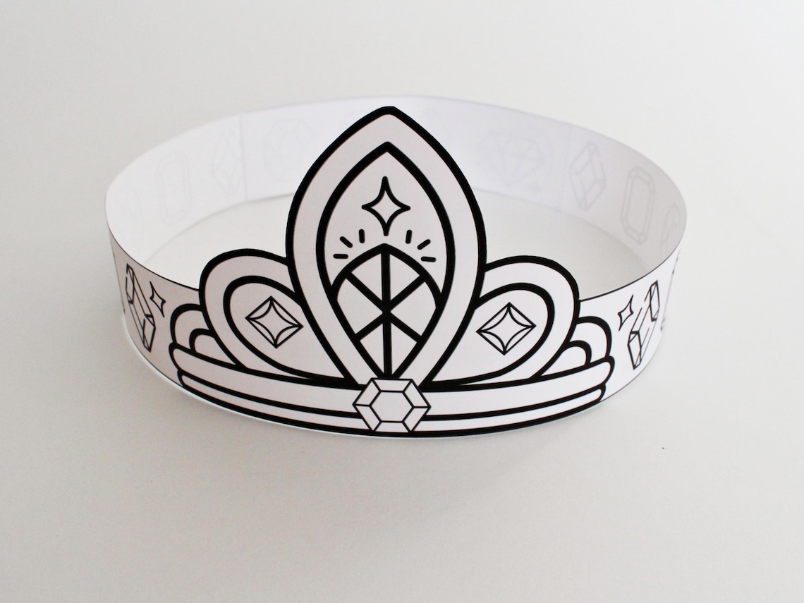 Paper Princess Crown Template Printable Kids Paper Tiara Craft DIY ...