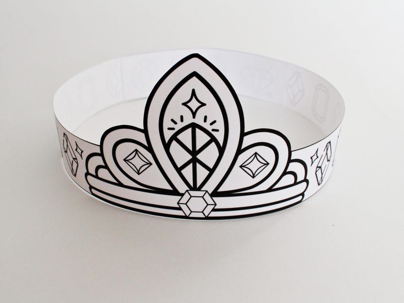 Paper Princess Crown Template Printable Kids Paper Tiara Craft DIY ...