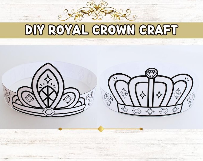 Prince Paper Crown King Royal Printable Kids Craft Prince Birthday ...