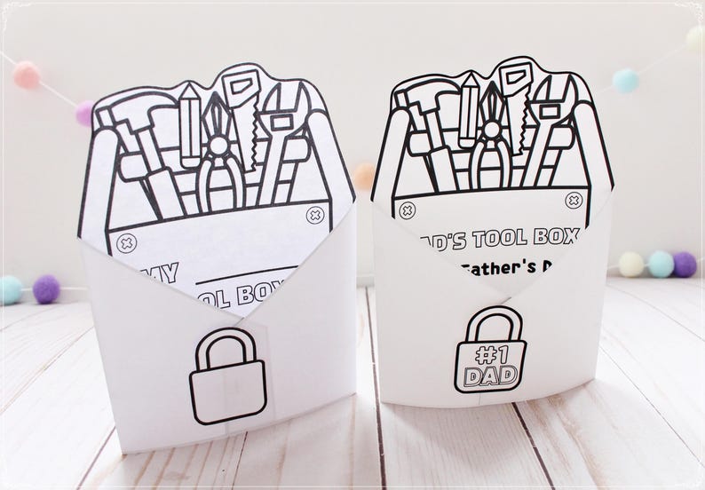 Father’s Day Toolbox Card Craft Printable DIY for Dad, I Couldn’t Have ...