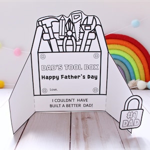 Father’s Day Toolbox Card Craft Printable DIY for Dad, I Couldn’t Have ...