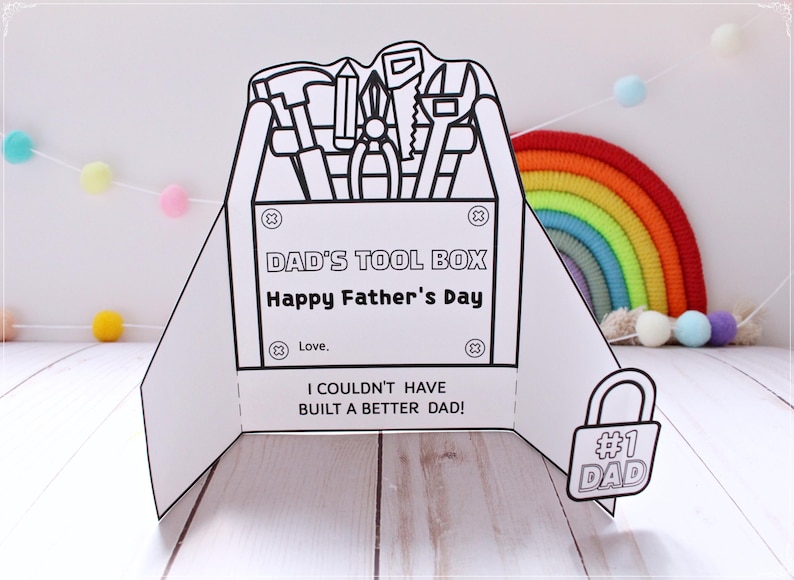 Father’s Day Toolbox Card Craft Printable DIY for Dad, I Couldn’t Have ...