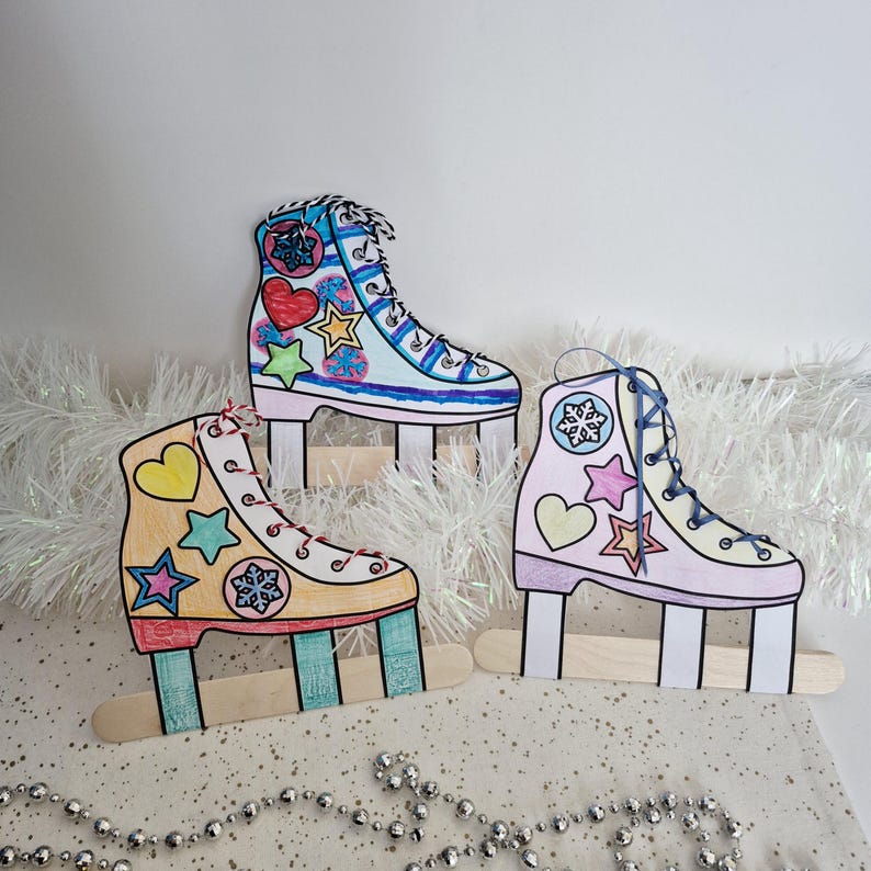 Printable Ice Skate Craft for Kids — Winter Paper Craft Template ...