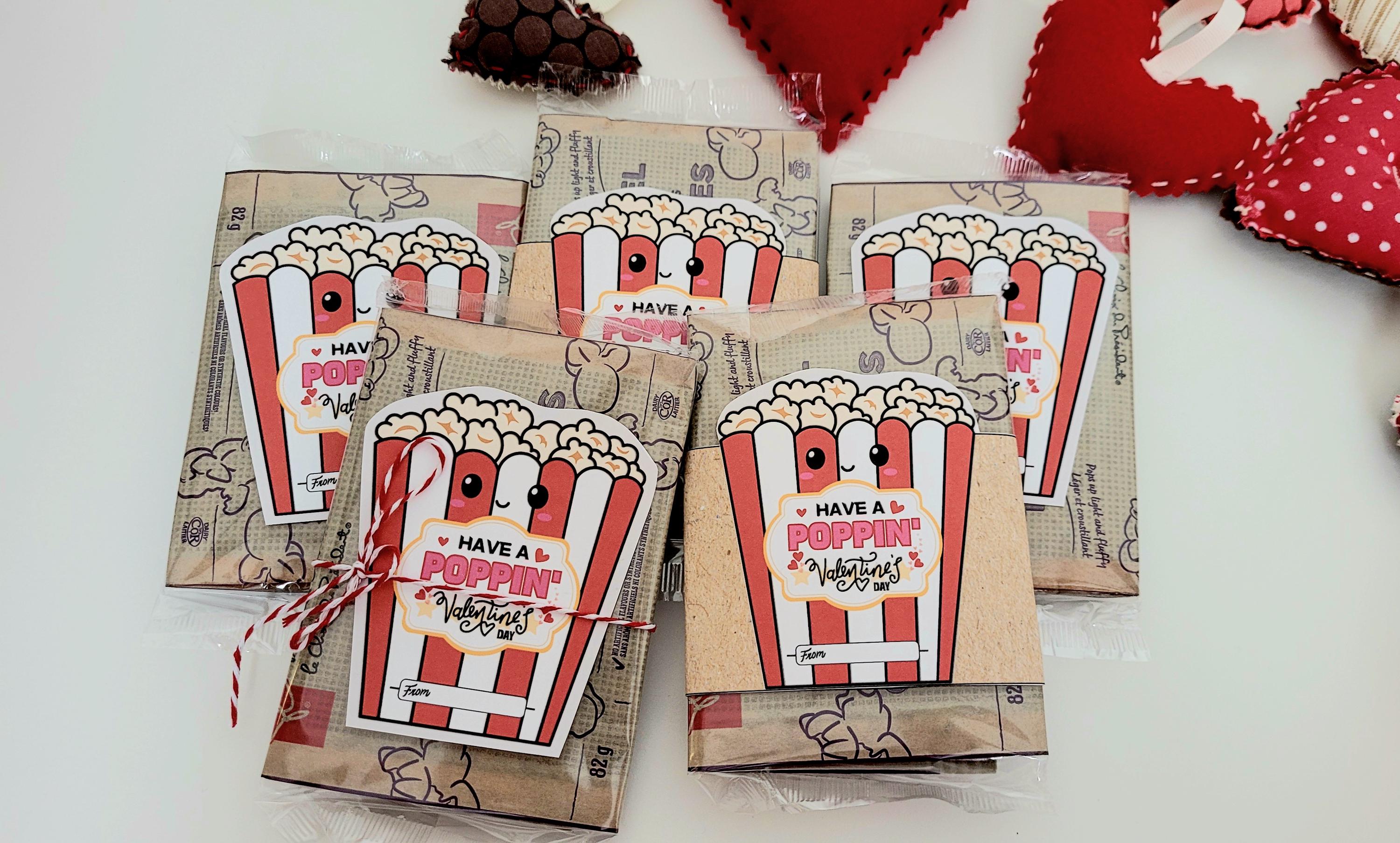 Have a Poppin' Valentine's Day Popcorn Wrapper & Tags, Kids Valentine ...