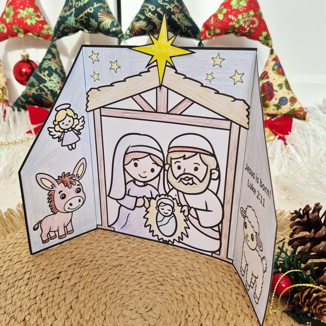 Jesus is Born Craft Printable | Nativity Coloring Activity for Kids ...