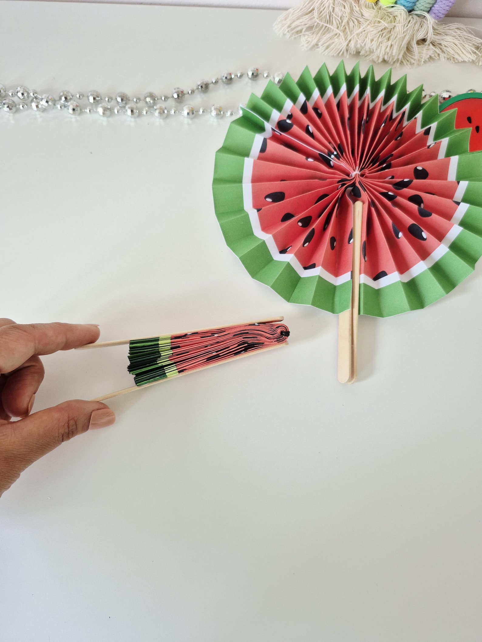 Watermelon Fan Craft Printable Summer Paper Fan Template Kids Summer ...