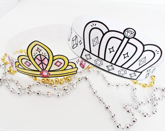 Prince Paper Crown King Royal Printable Kids Craft Prince Birthday ...