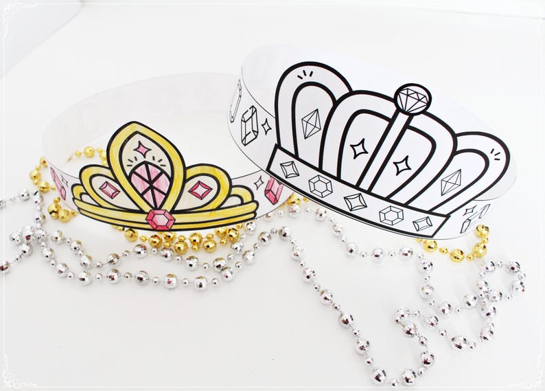 Royal Crown Craft Template, Prince Princess Tiara Coloring, King Queen ...