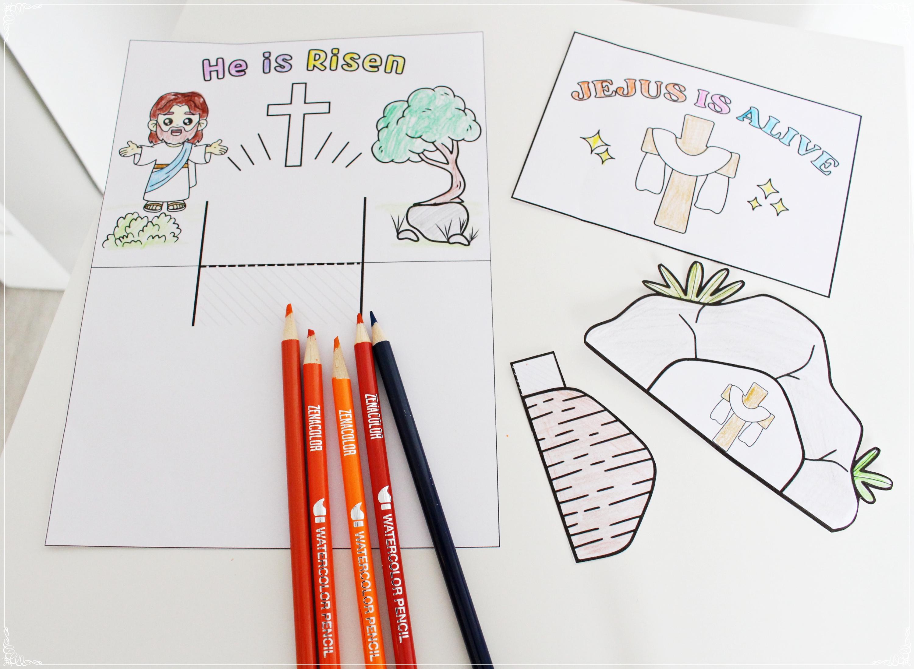 He is Risen Easter Card Crafts DIY 3D Easter Card Printable Sunday ...