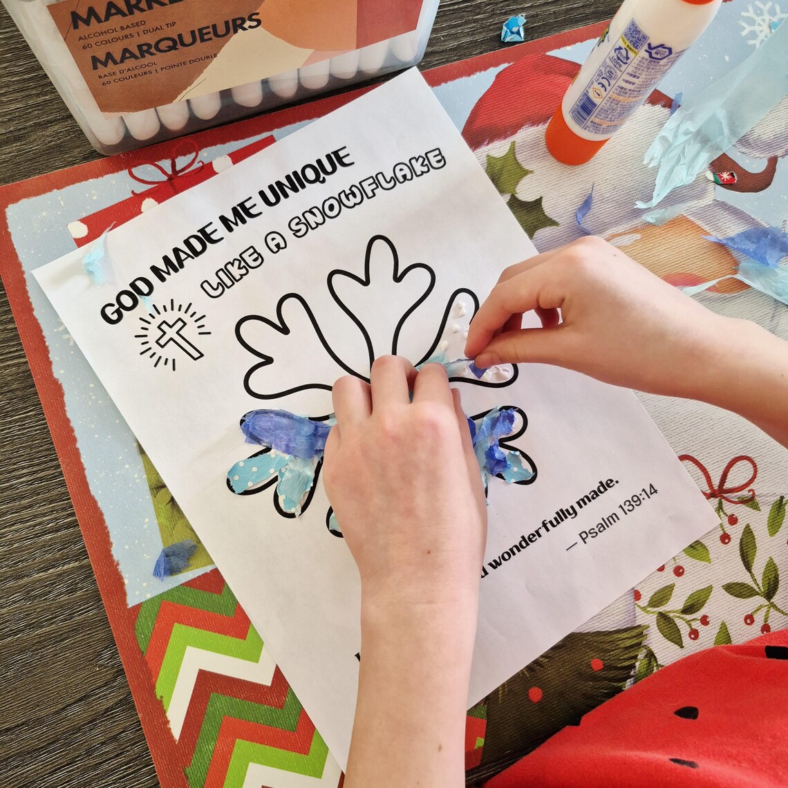 Printable Snowflake Torn Paper Craft for Kids, Christian Winter ...