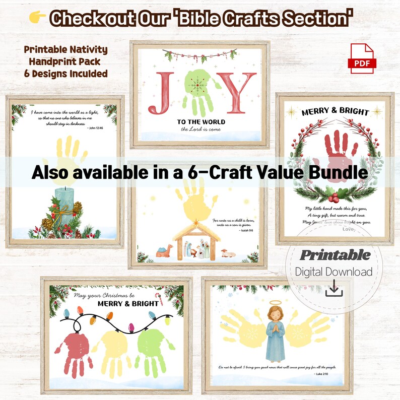 Joy Handprint Craft Christmas Printable | Kids Bible Art | Sunday ...