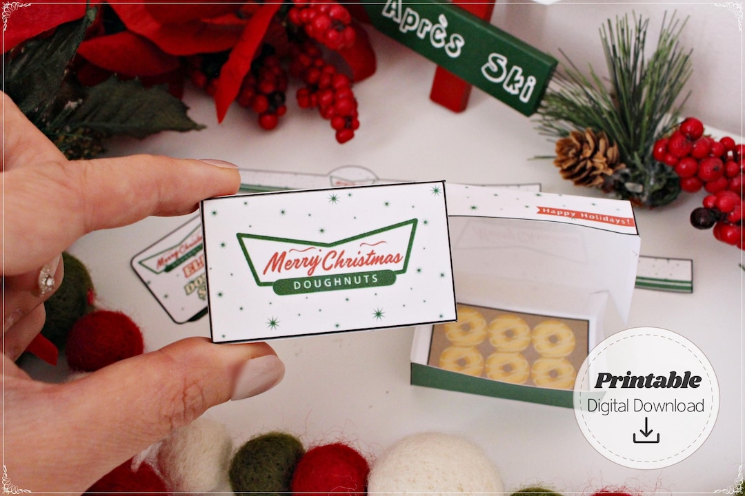 Elf Donut Box Set Printable Donut Shop Scene Props for Christmas Elf ...