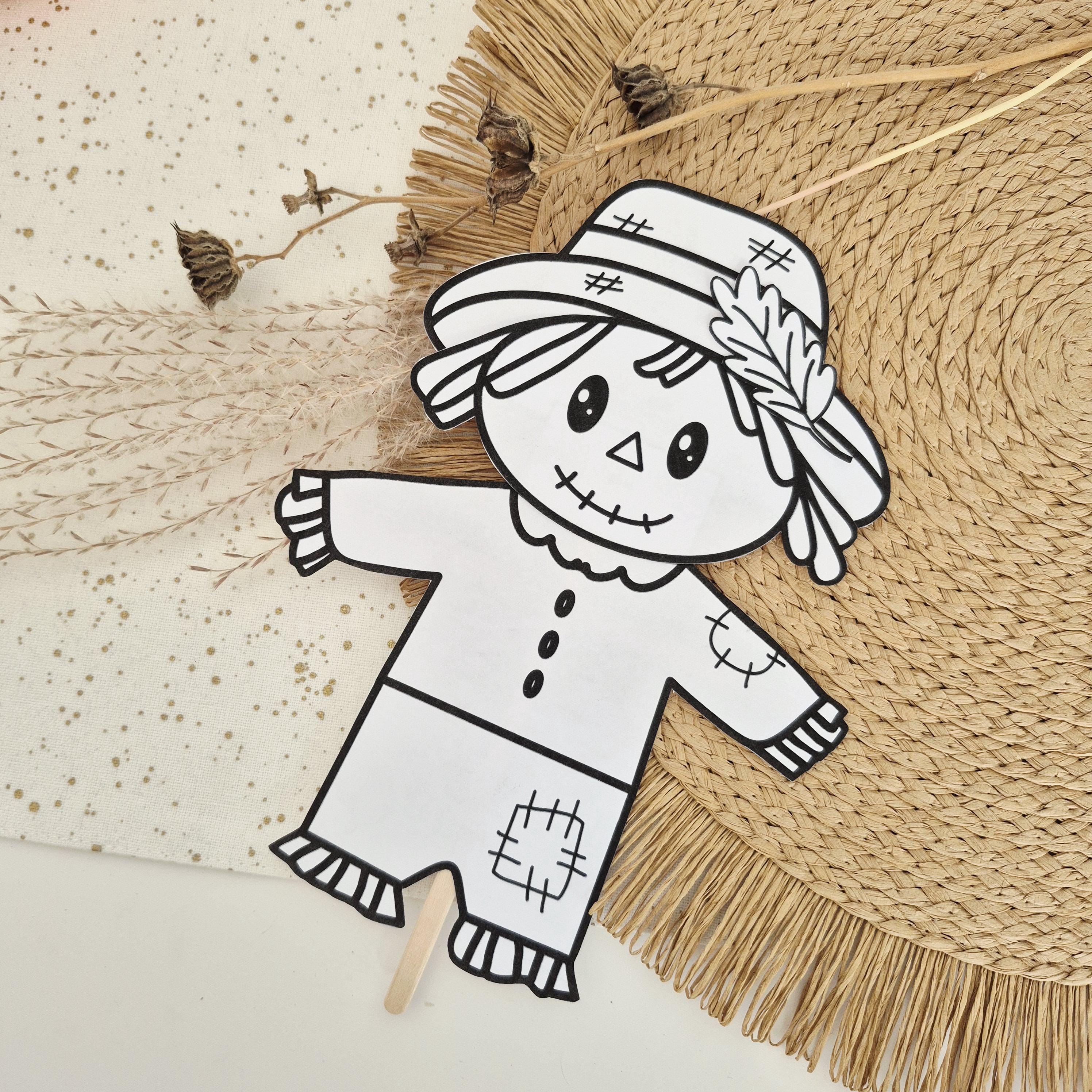 Build an Scarecrow Craft 3D Cut & Paste Activity, Printable Fall Kids ...