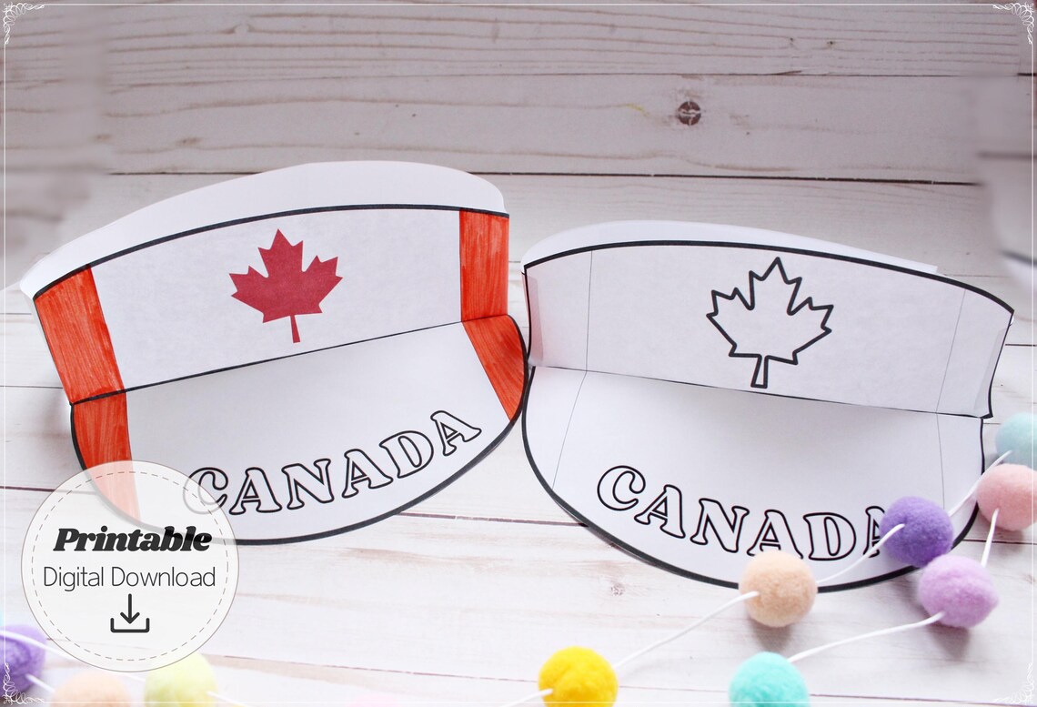 Canada Day Paper Crown Printable Craft Coloring DIY Canada Flag Paper ...