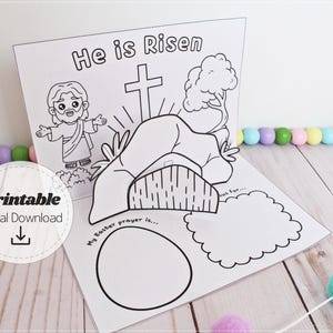 He is Risen Easter Card Crafts DIY 3D Easter Card Printable Sunday ...