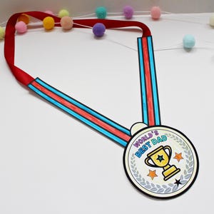 Father's Day Medal Craft for Kids Printable Color and Cut Template ...