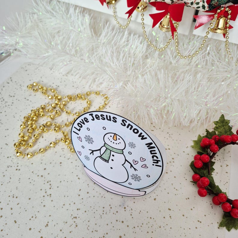 Printable Snow Globe Craft for Kids, I Love Jesus Snow Much, Christian ...