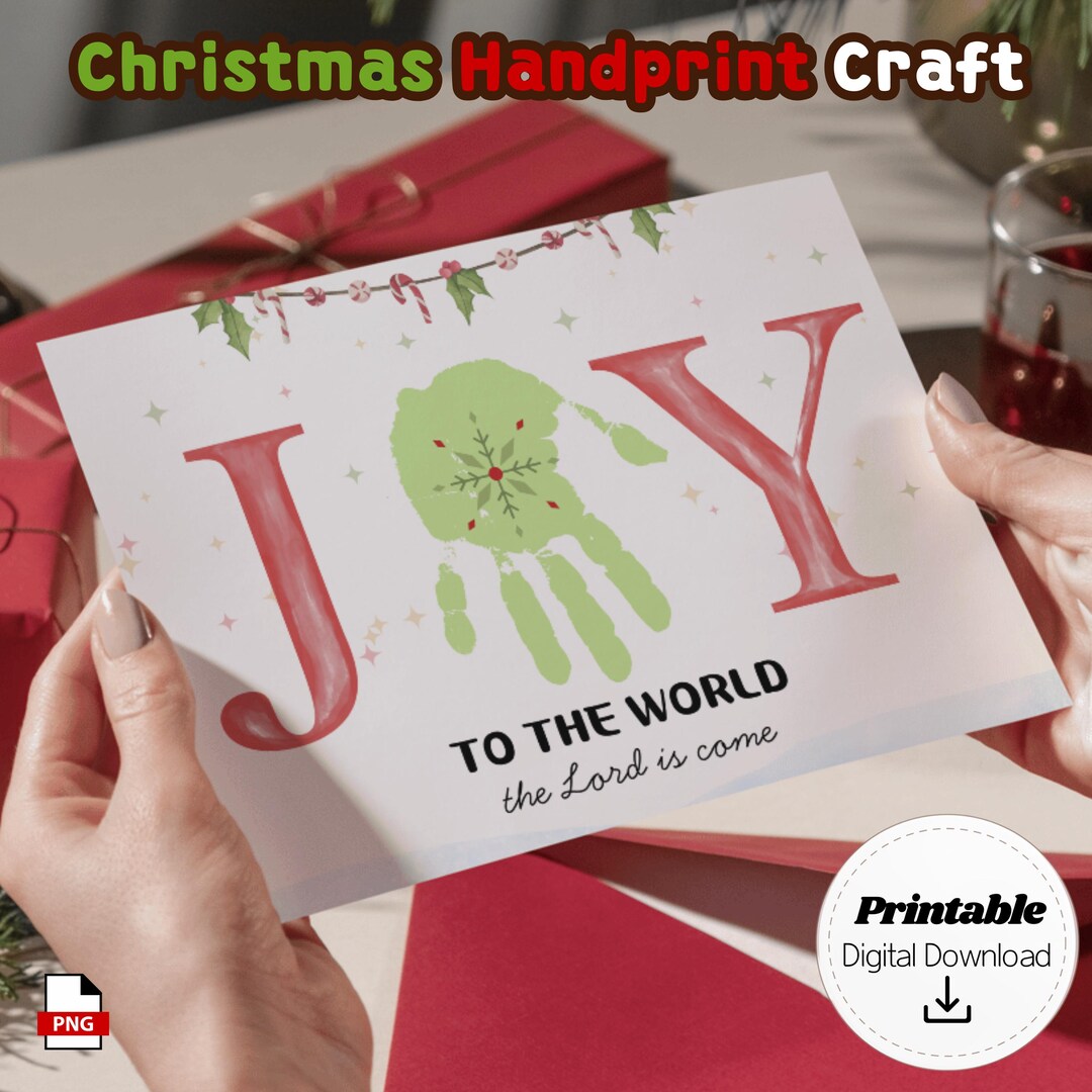 Joy Handprint Craft Christmas Printable | Kids Bible Art | Sunday ...