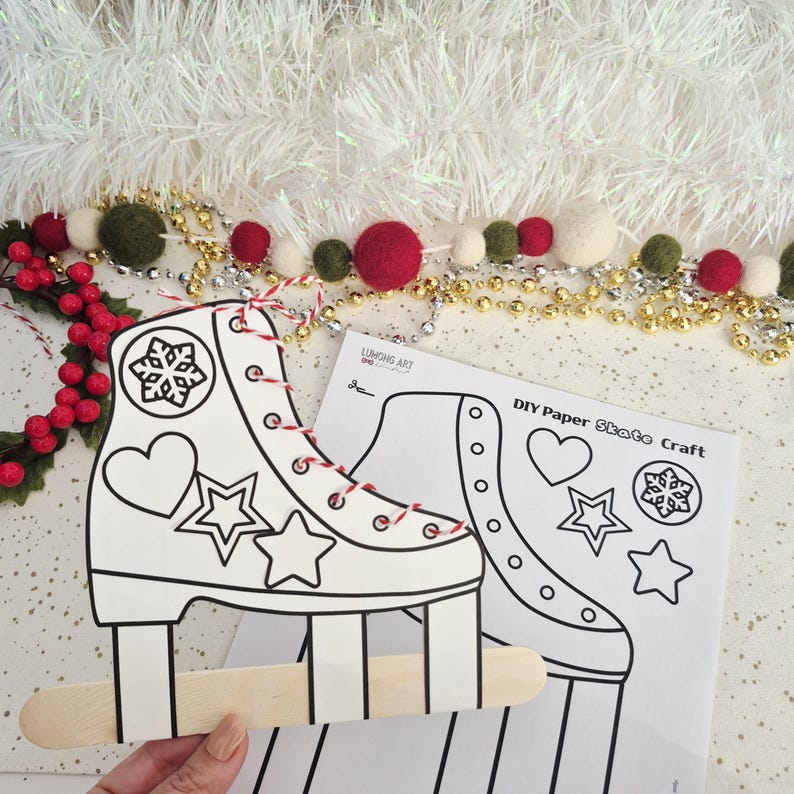 Printable Ice Skate Craft for Kids — Winter Paper Craft Template ...