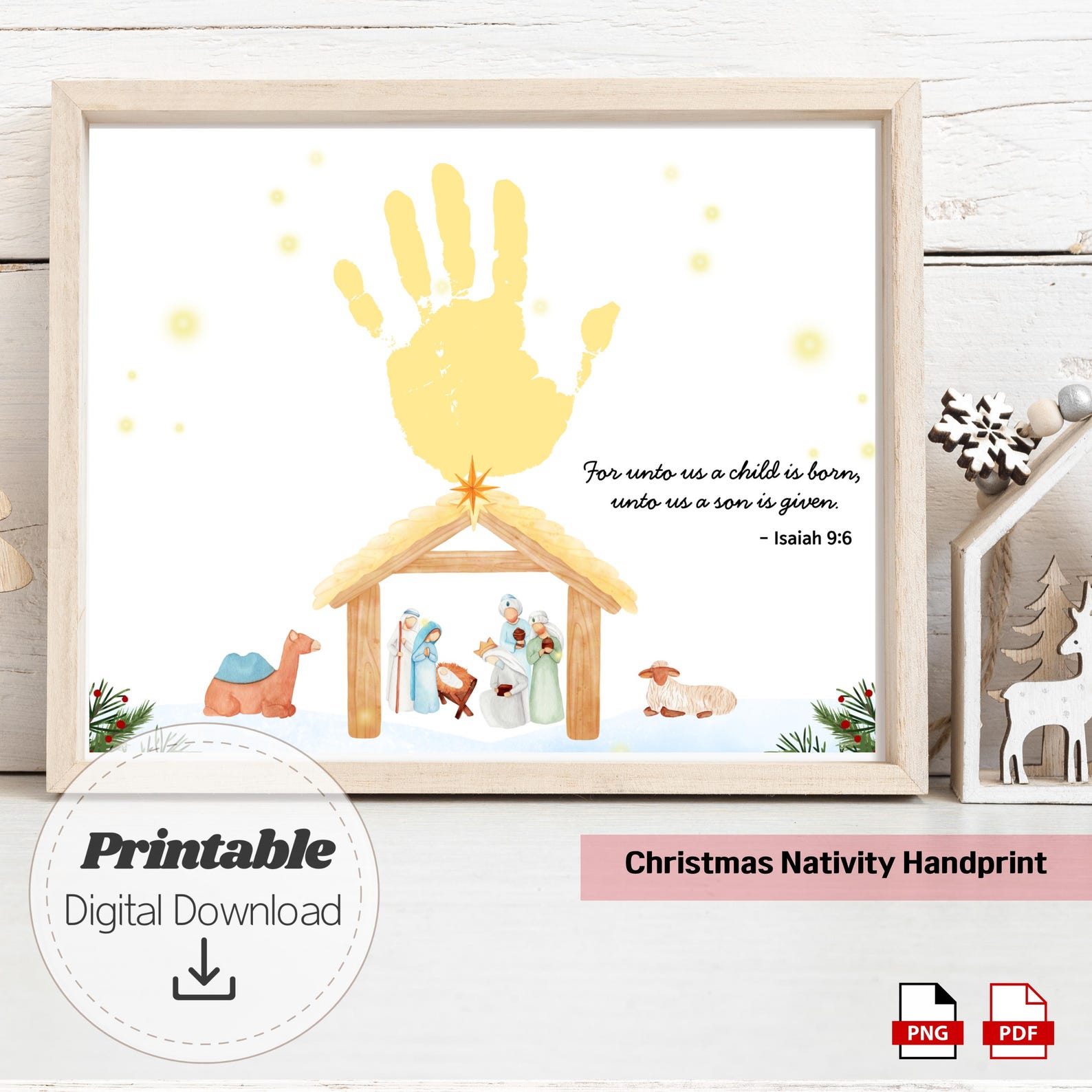 Christian Christmas Handprint Art Bundle | Nativity Handprint Crafts ...
