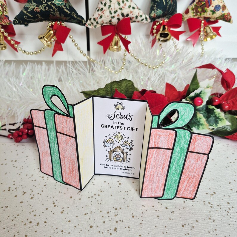 Jesus is the Greatest Gift Craft | Foldable Christmas Bible Craft ...