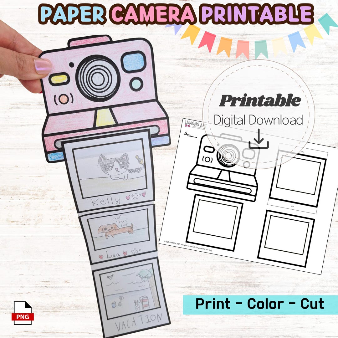 Printable Paper Camera Craft for Kids | End-of-year Memory Activity ...
