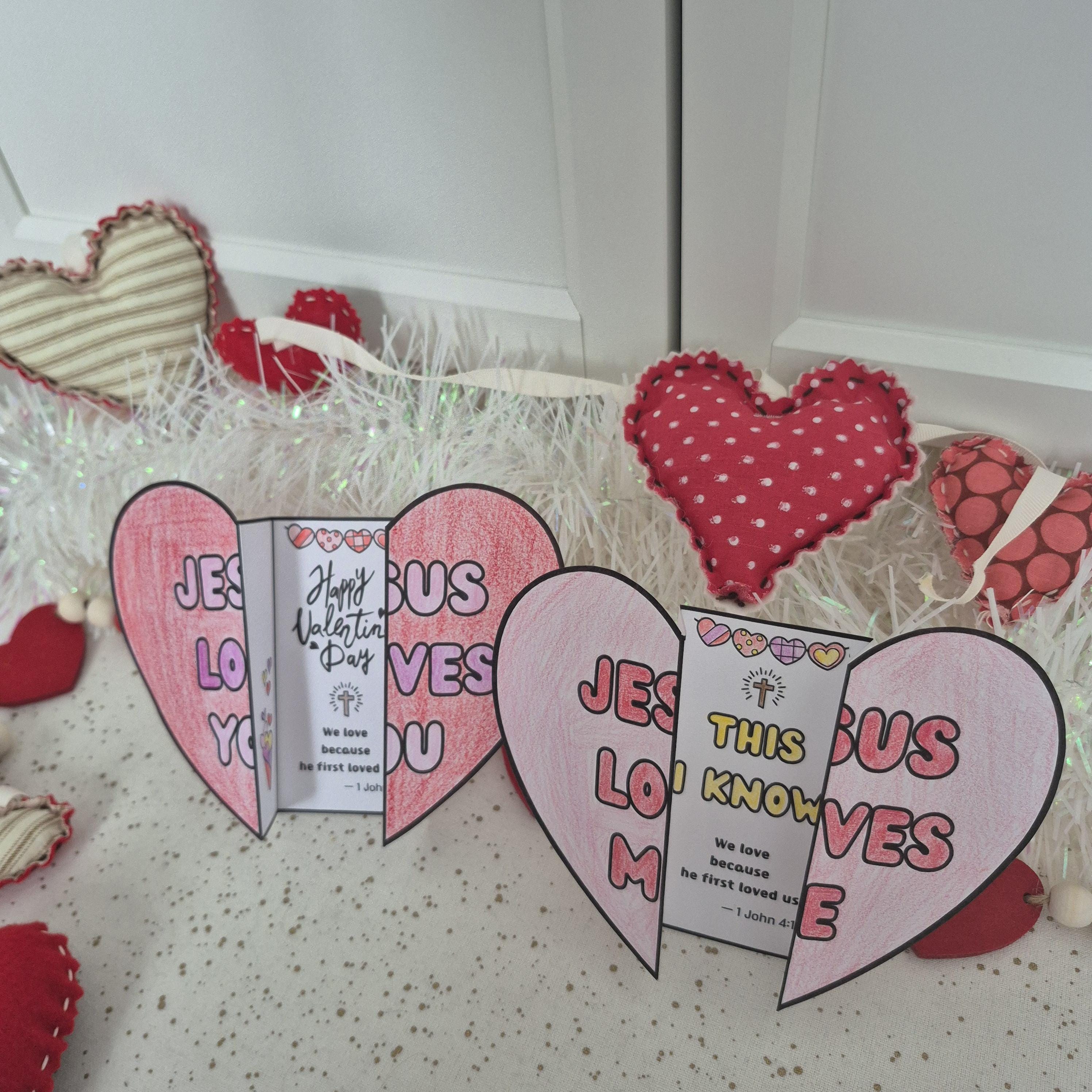 Jesus Loves Me Sunday School Activity | Heart Foldable Card Bible Craft ...