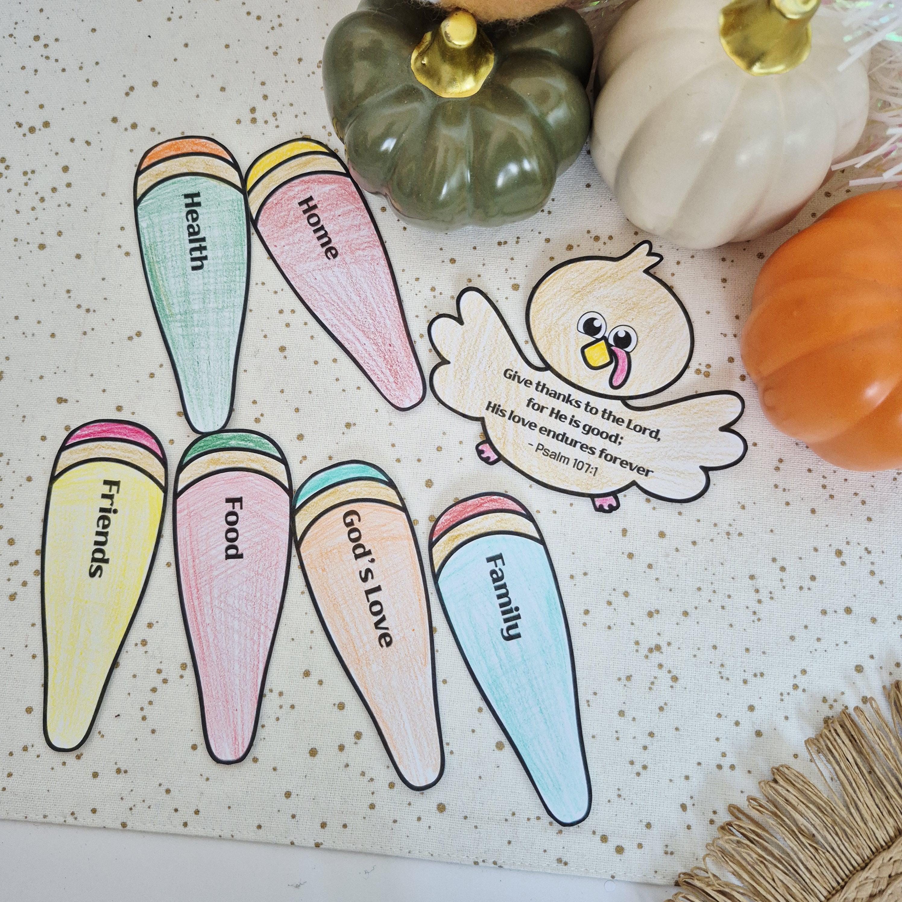 Thanksgiving Bible Craft for Kids, Thankful Turkey Coloring, Sunday ...