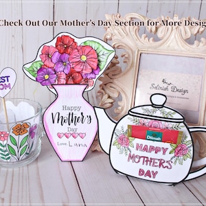 Mother's Day 3D Flower Vase Card Printable Color & Craft Kids Activity ...