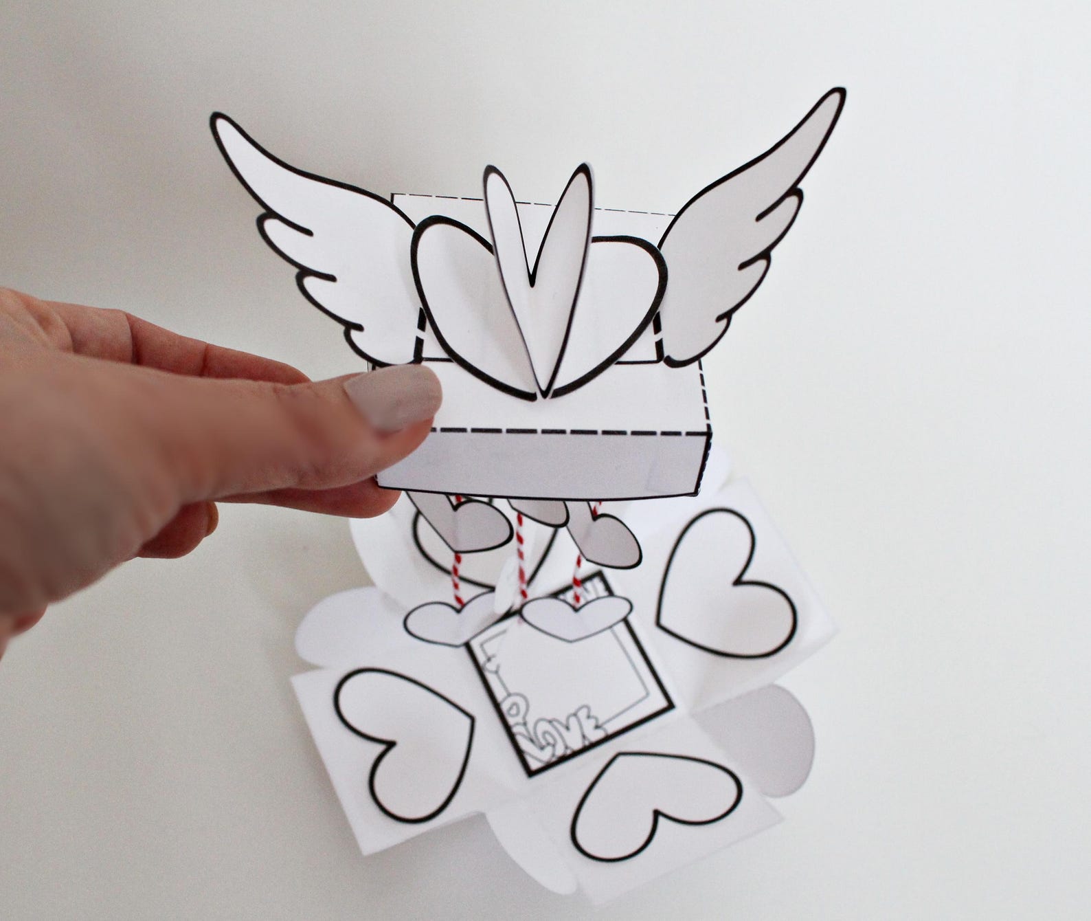 Heart Love Surprise Box Template DIY Heart Gift Box Card DIY 3D Paper ...