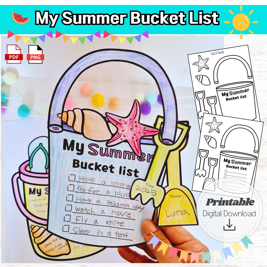 My Summer Bucket List Printable End of the Year Activity Worksheet ...