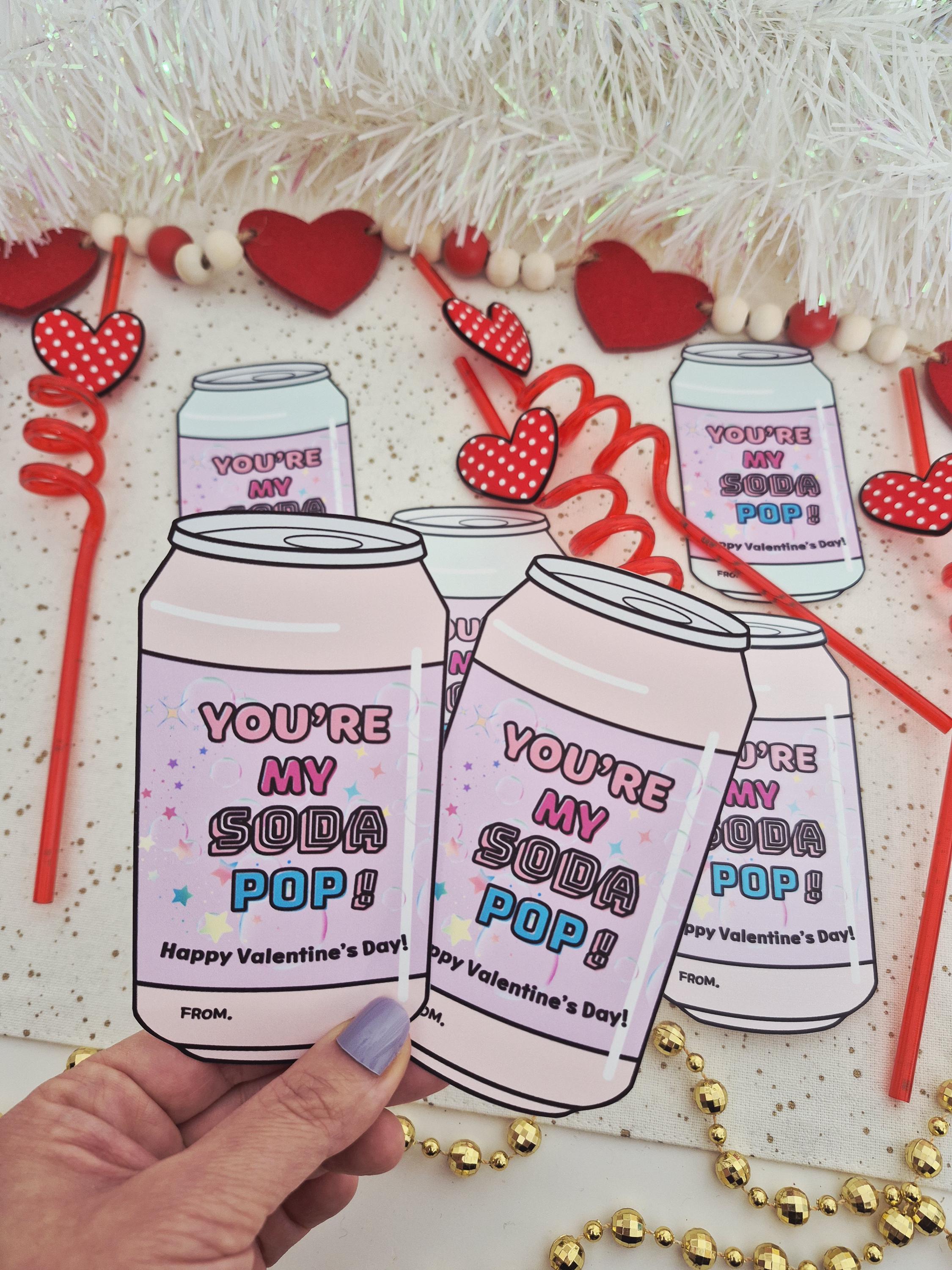 Printable You’re My Soda Pop Valentine Tags | Soda Can Valentine Cards ...