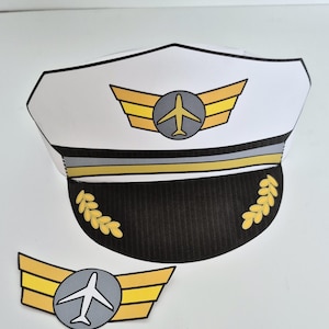Printable Pilot Hat Template DIY Paper Captain Aviation Hat Kids ...
