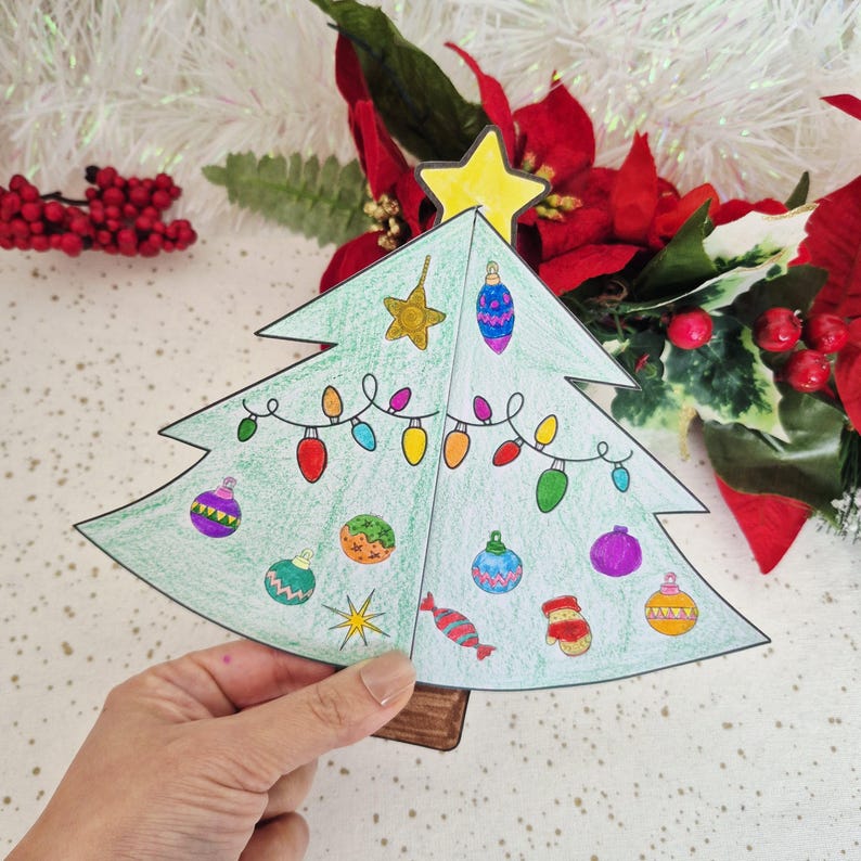 Christmas Foldable Coloring Card Set | Printable Holiday Cards for Kids ...