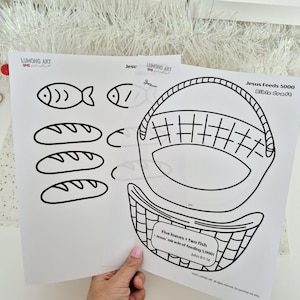 Loaves and Fishes Bible Story Craft | Jesus Feeds 5000 Printable Basket ...