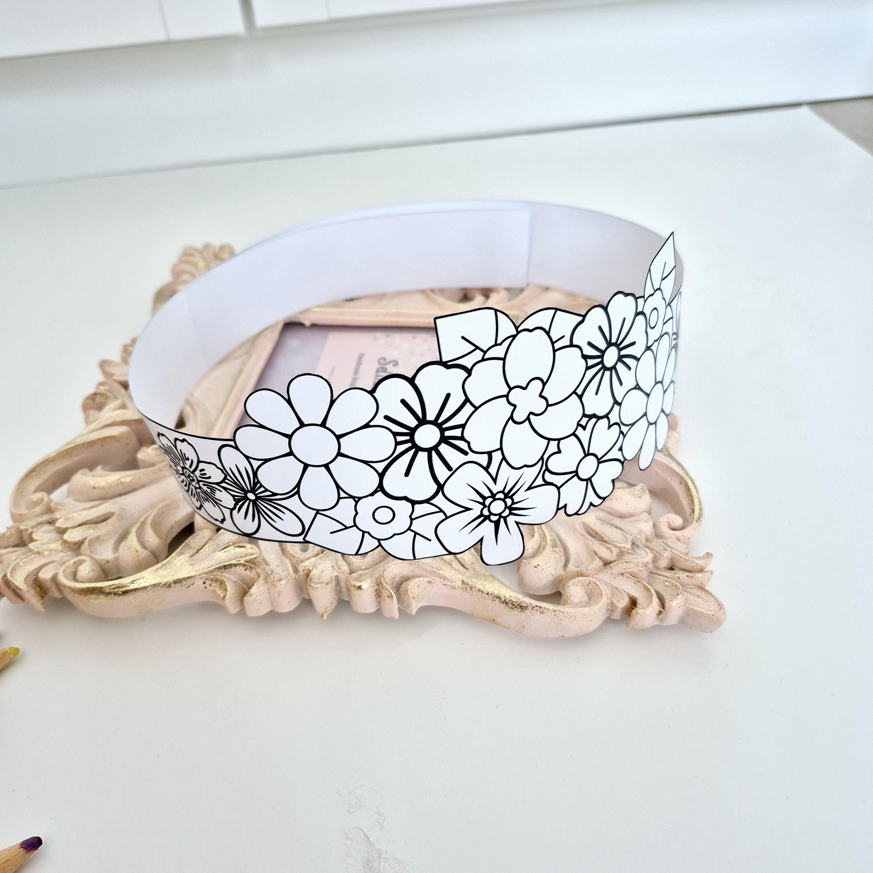 Printable Flower Crown Template Kids Spring Craft Activity DIY Paper ...