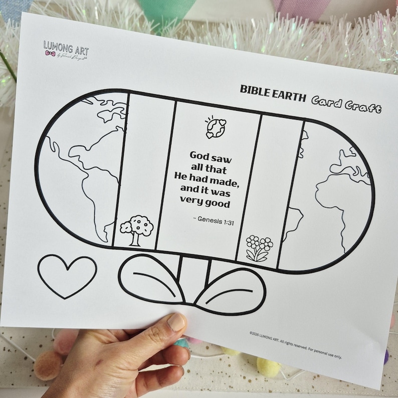Earth Day Bible Craft Printable, Creation Craft, Christian Activity for ...