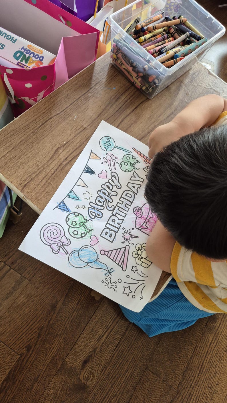 Birthday Coloring Pages Printable, Kids Party Coloring Sheets ...
