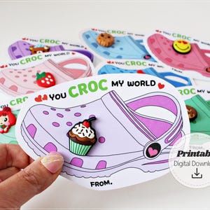 Croc Valentine's Day Shoe Charm Classroom Valentines Day Printable ...