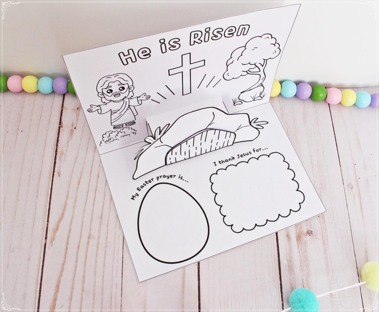 He is Risen Easter Card Crafts DIY 3D Easter Card Printable Sunday ...