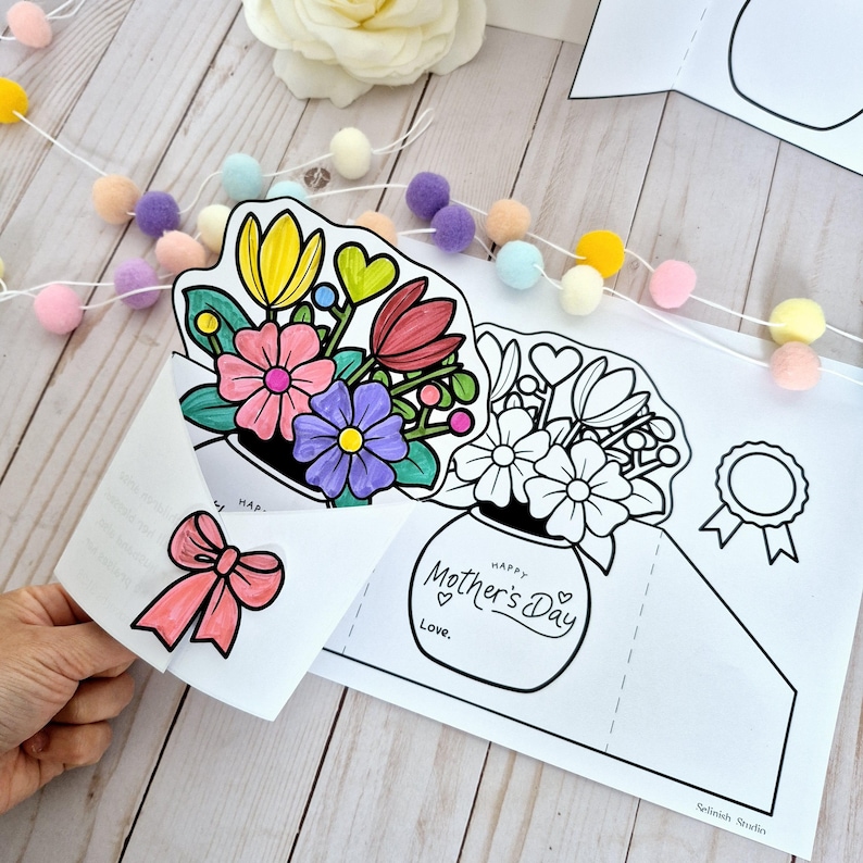 Mother's Day Bible Verse Card Printable Coloring Sunday School Foldable ...