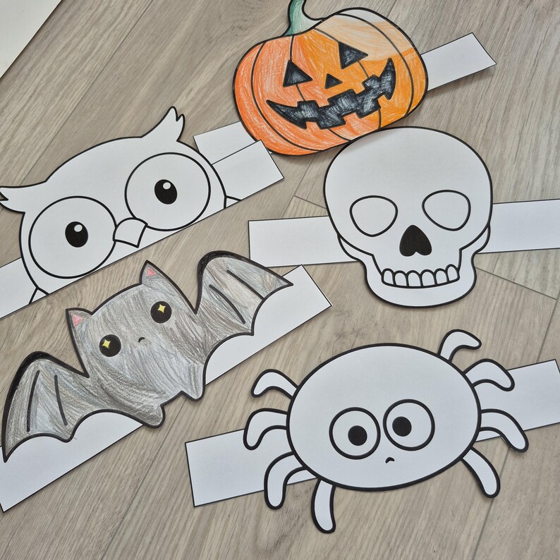 Halloween Crown Craft Set | Kids Printable Halloween Hats | DIY ...