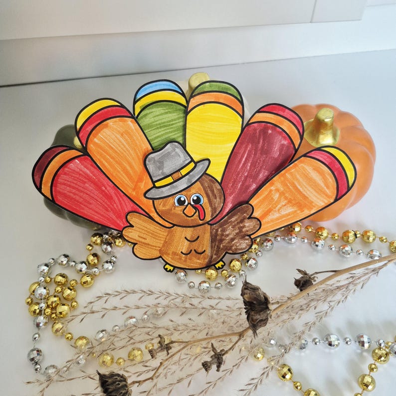 Build a Turkey Craft Printable | Thanksgiving Kids Activity, DIY Paper ...