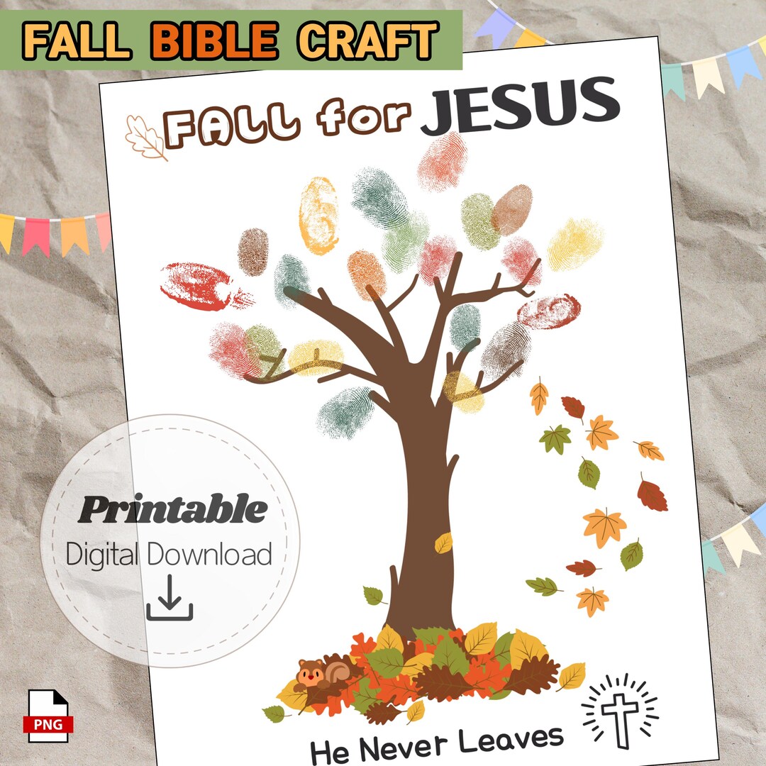 Fall for Jesus Handprint Tree Bible Craft | He Never Leaves Christian ...