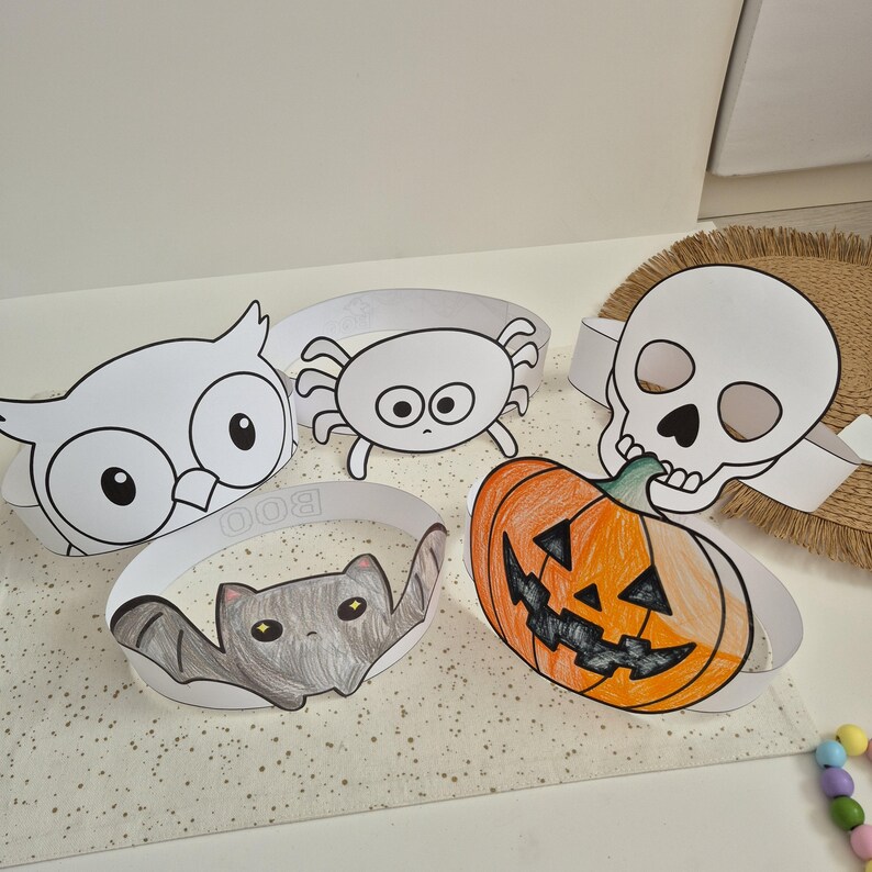 Halloween Crown Craft Set | Kids Printable Halloween Hats | DIY ...